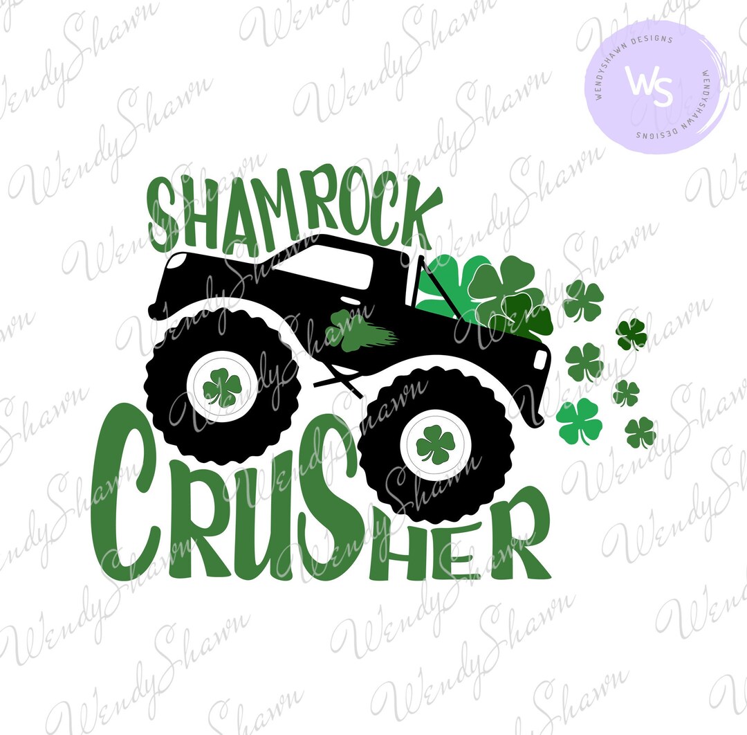 Shamrock Crusher Svg/cute St. Patricks Day Design/boys Shirt/four Leaf ...