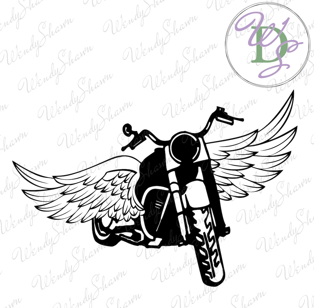 Winged Motorcycle Clipart/angel Wings/motorcycle/digital File/instant ...