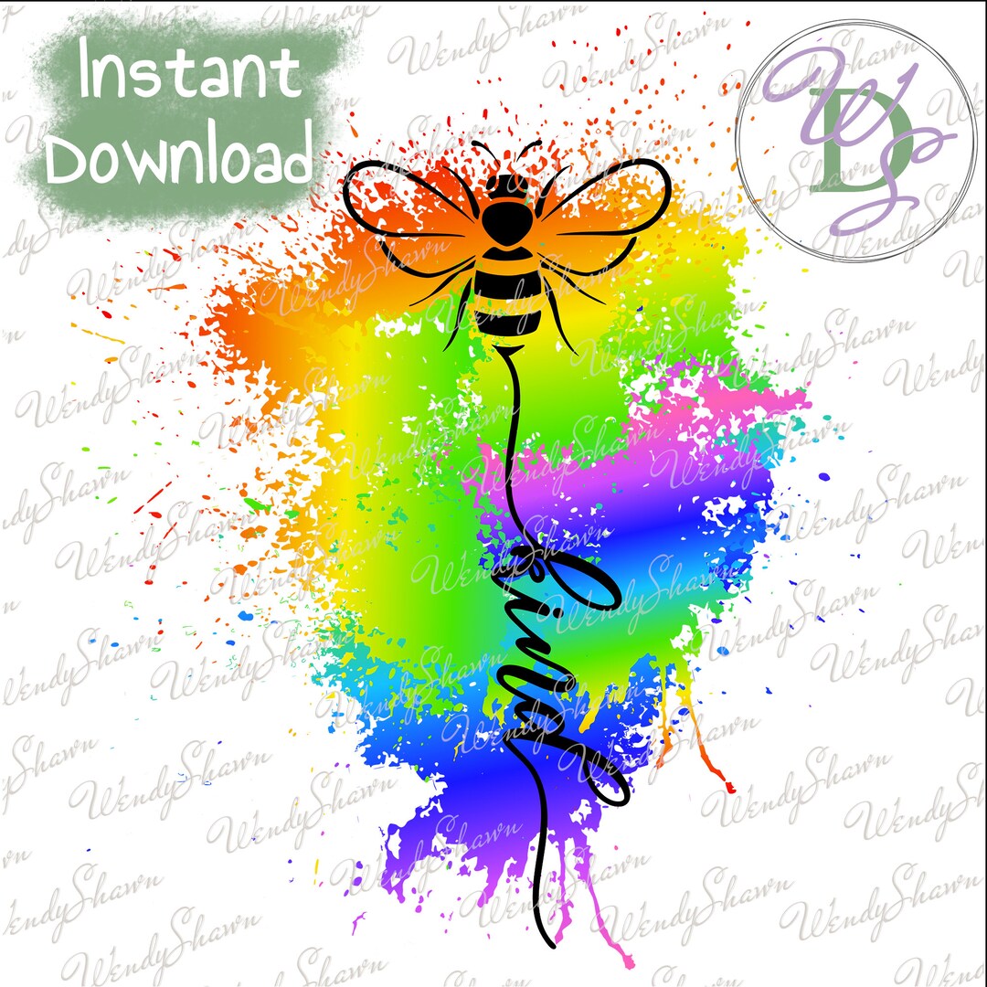 Be Kind Png/ink Splatter Png/bee Kind/kindness Matters/bee Image/print ...