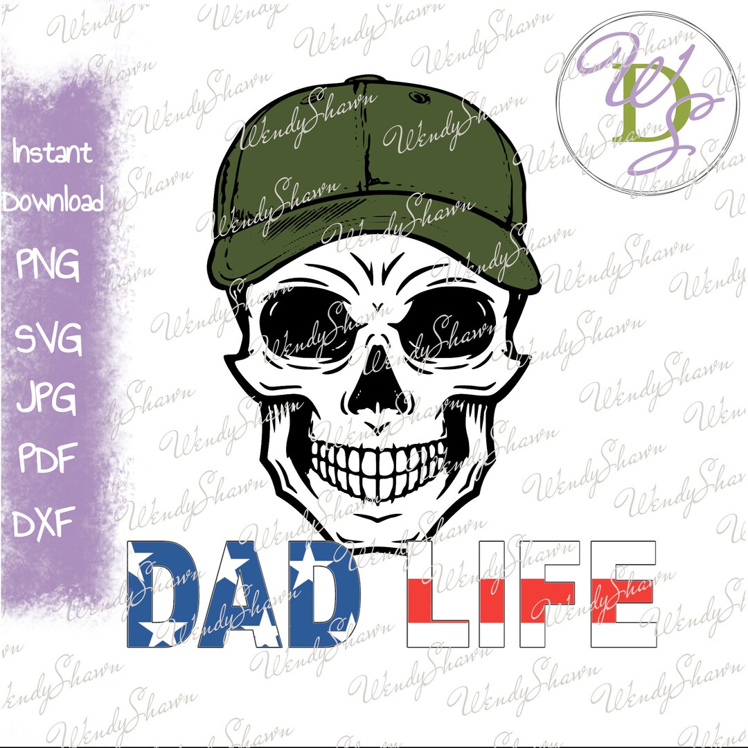 Dad Life Skull Svg, American Dad, Camo Svg, Digital Download ...