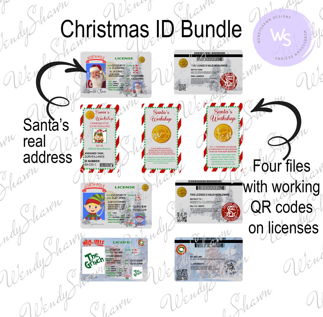 Christmas License Bundle PNG, Working QR Codes, True Address, Santa ...
