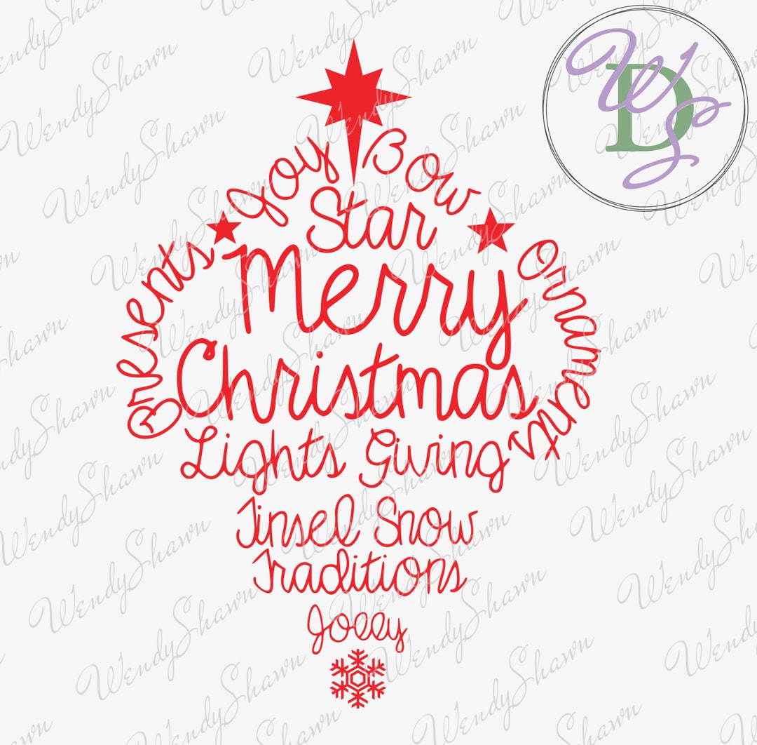 Christmas Ornament Word Art/holiday Word Art/cut File/silhouette/cricut ...