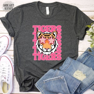 Tigers / Tiger / Mascot / School / College / Preppy / Game Day / Shirt / Tee / Bella / Football ...