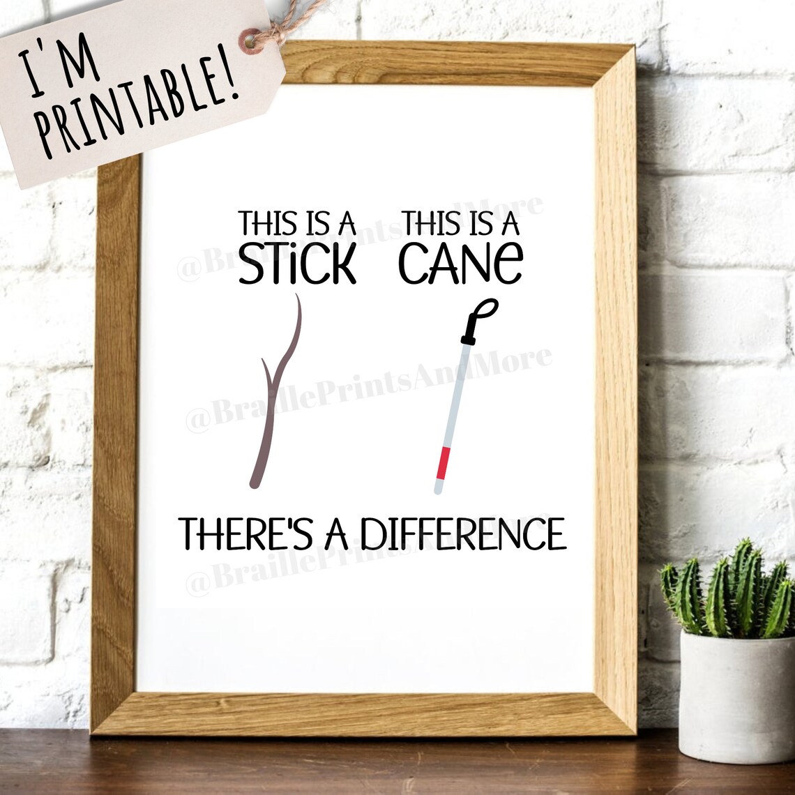 Stick Not A Cane SVG PDF File for Printing Crafts DIY White Cane ...