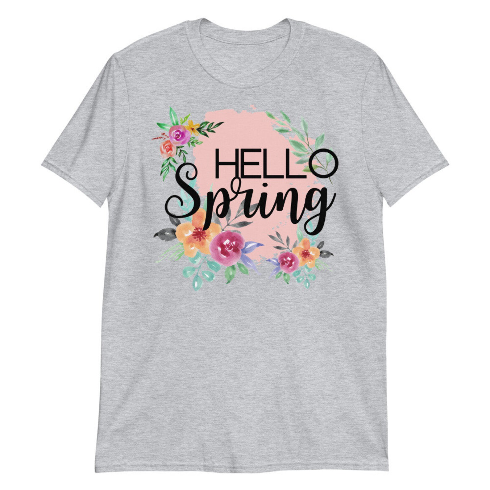 Hello Spring Shirt Pretty Floral Shirt Watercolor Shirt | Etsy