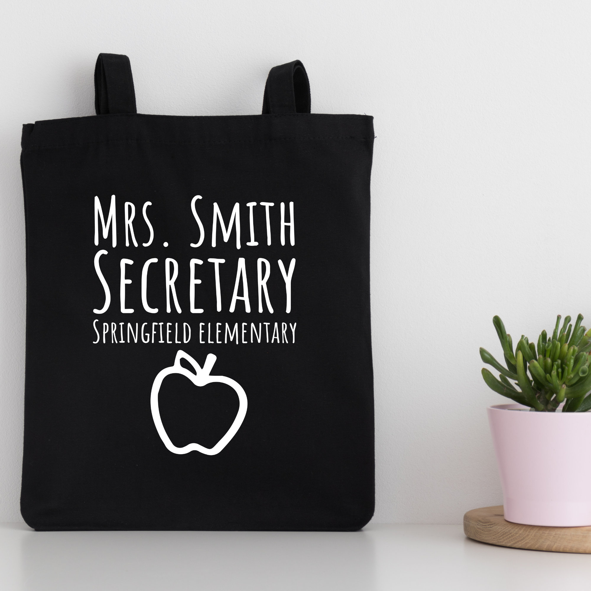 Custom School Secretary Bag Organic Cotton Eco Tote Bag Gift - Etsy