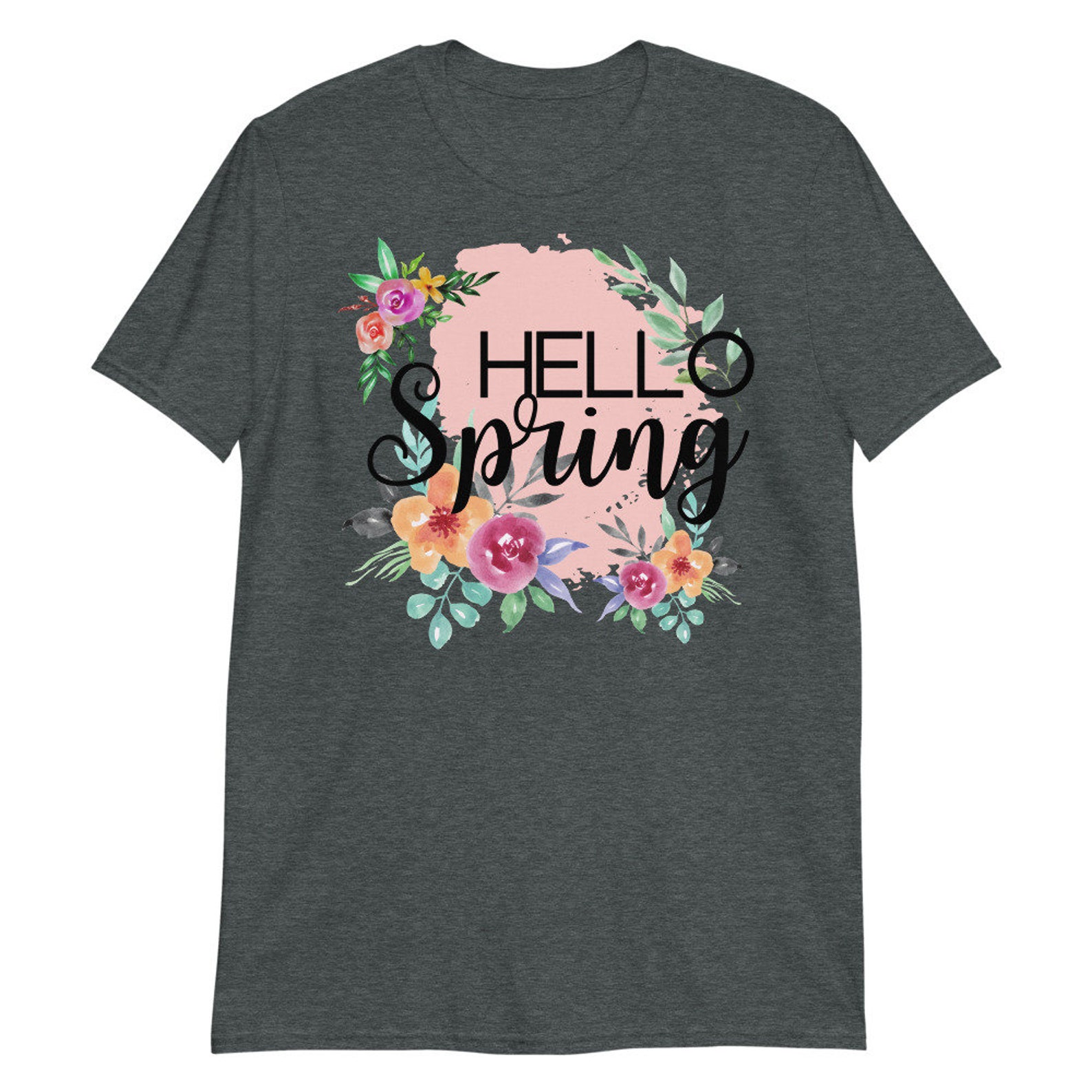 Hello Spring Shirt Pretty Floral Shirt Watercolor Shirt | Etsy