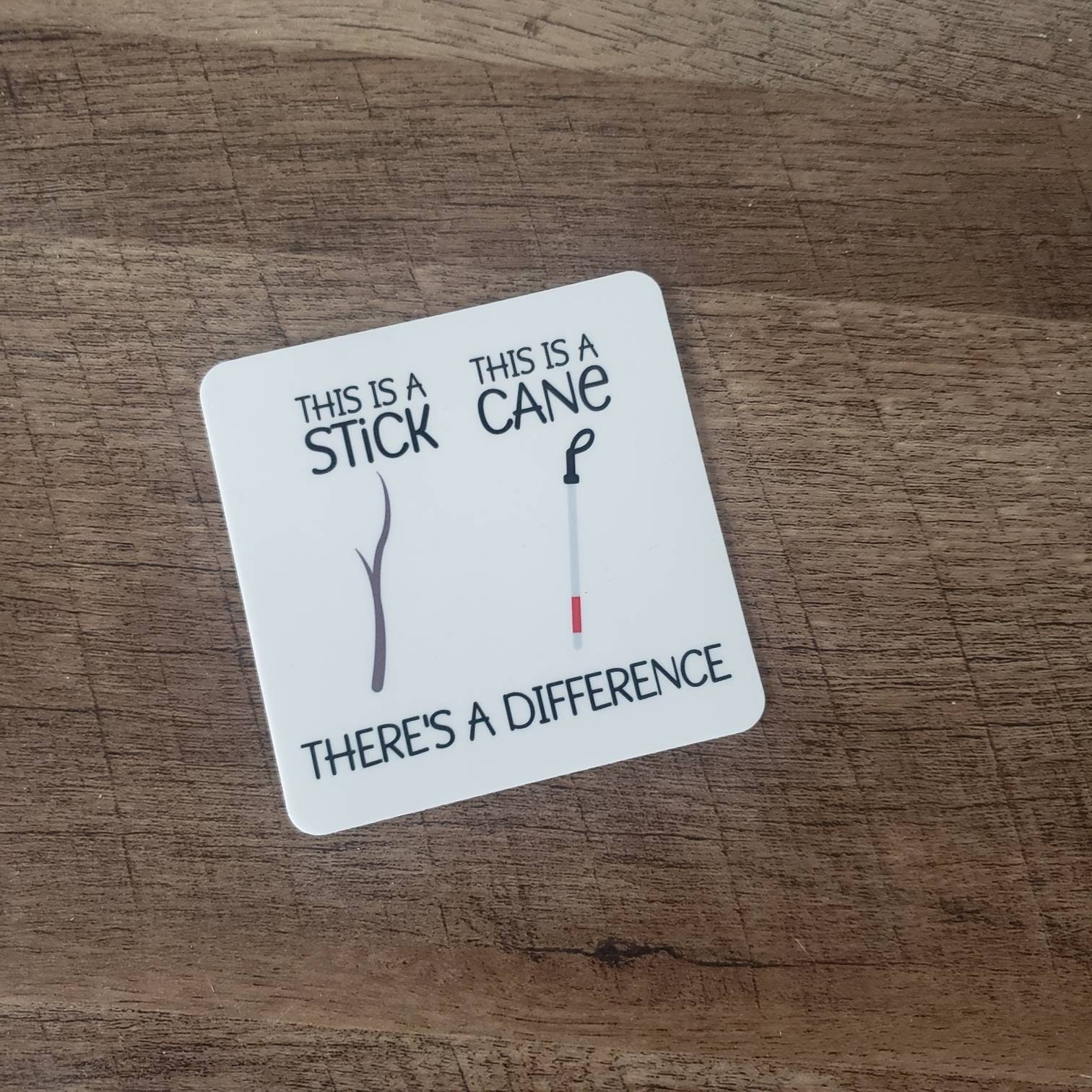 Orientation and Mobility Stick Vs Cane Vinyl Sticker for Water Bottles ...