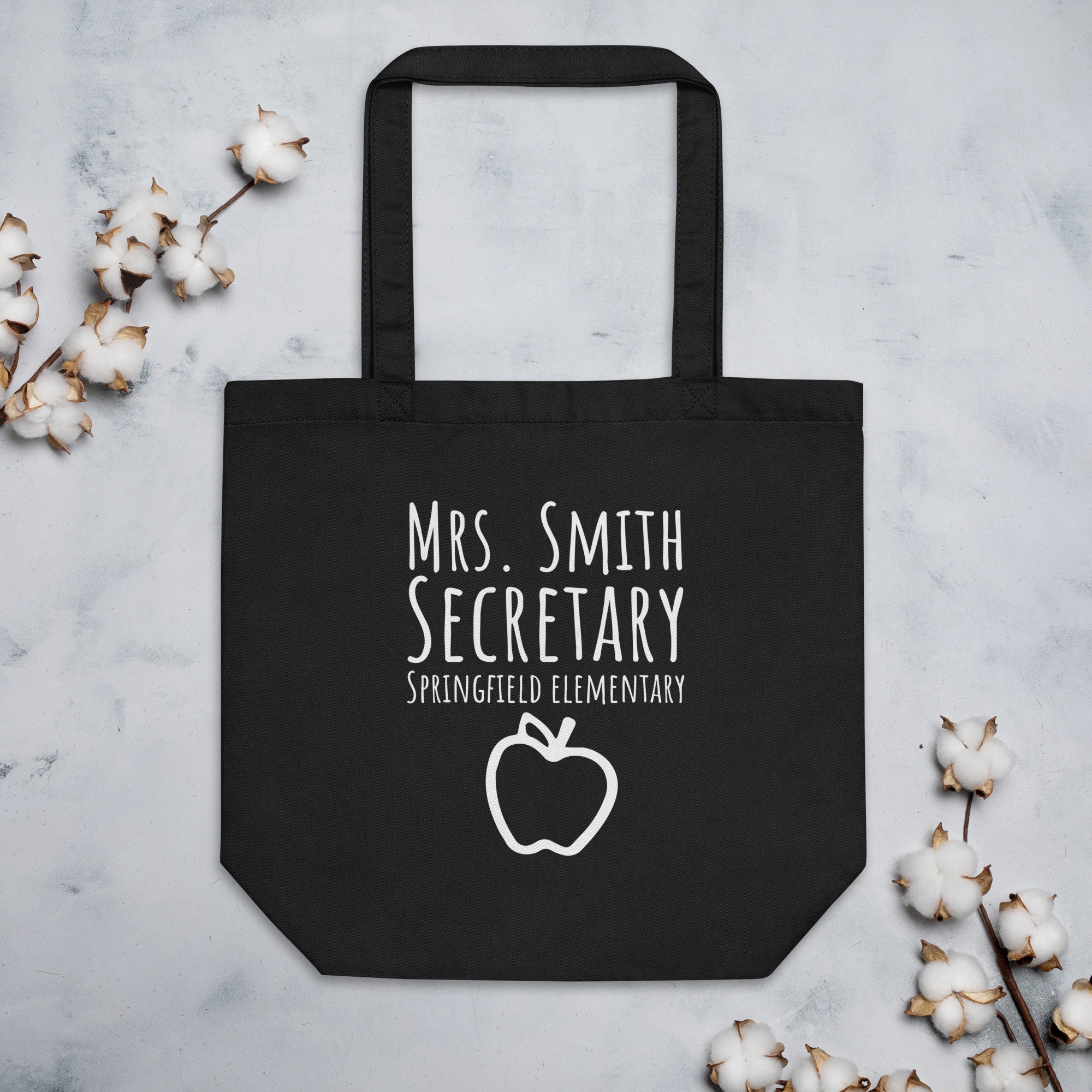 Custom School Secretary Bag Organic Cotton Eco Tote Bag Gift - Etsy
