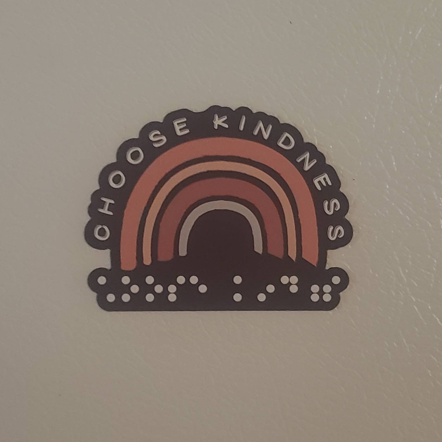 Choose Kindness Magnet Visual Braille Rainbow Magnet for Teachers Moms ...