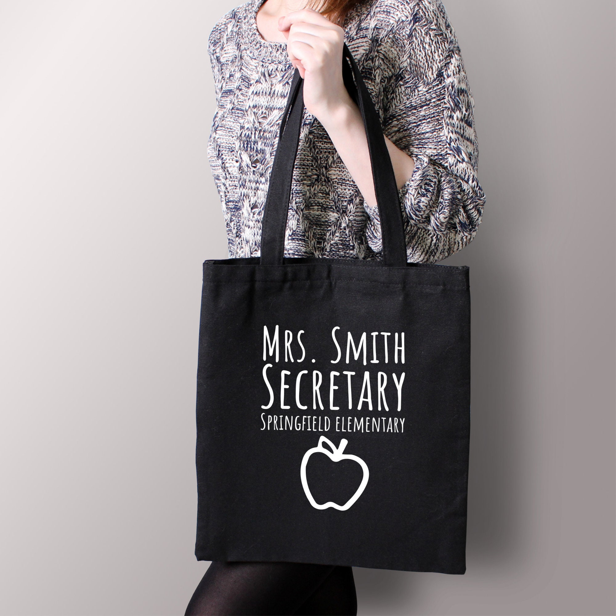 Custom School Secretary Bag Organic Cotton Eco Tote Bag Gift - Etsy