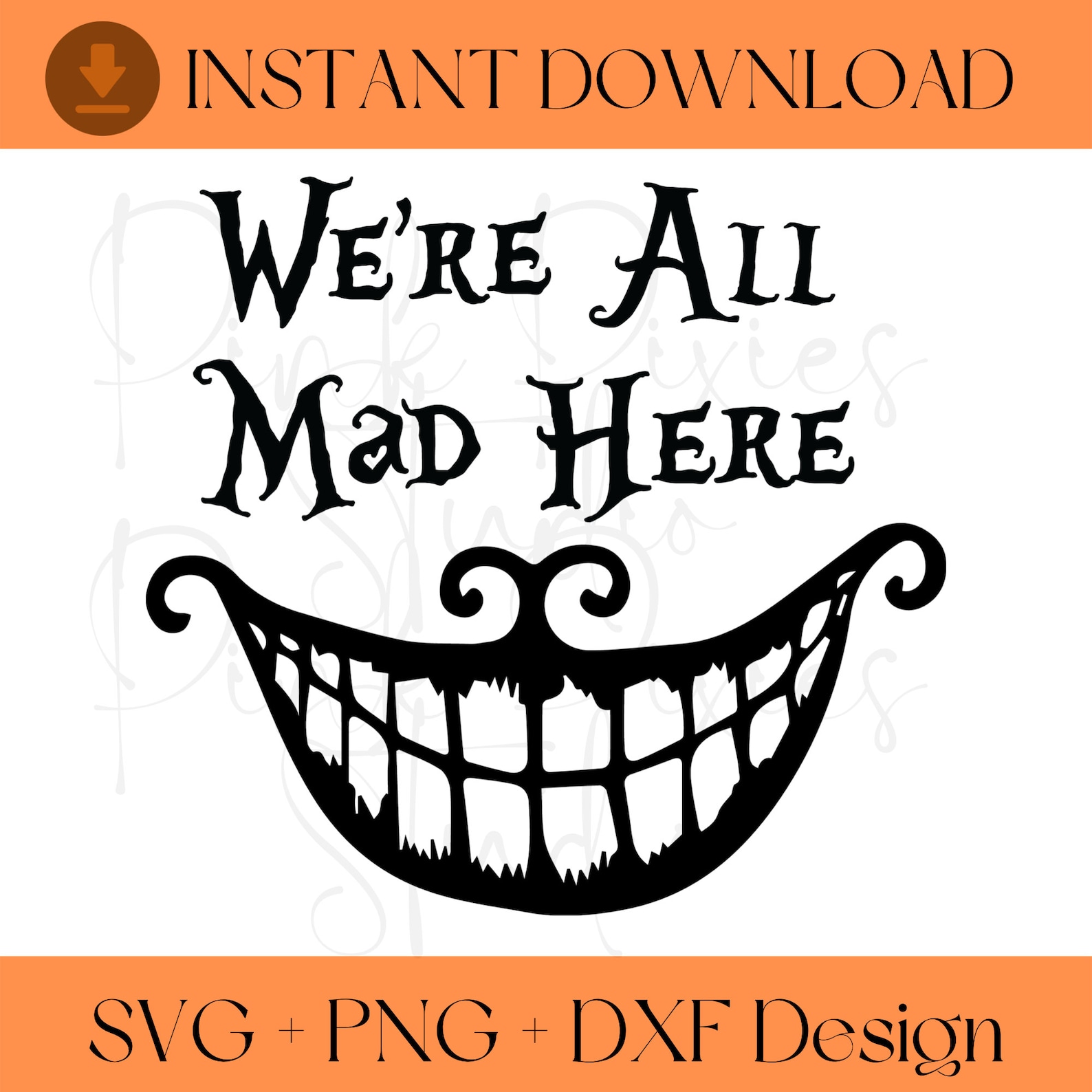Cheshire Cat Smile Svg, We're All Mad Here Alice, Instant Download ...