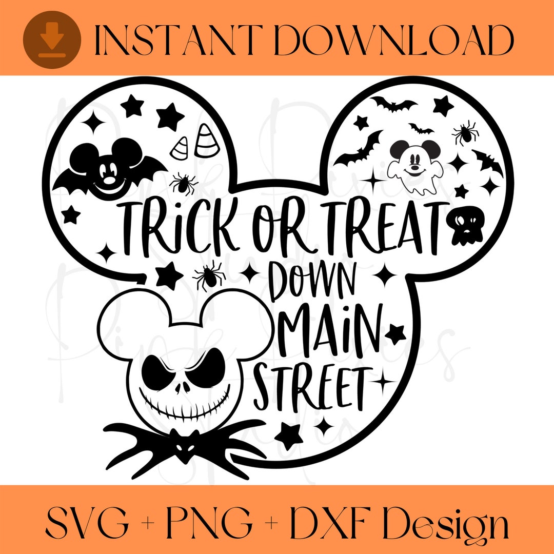 Trick or Treat Down Main Street Svg, Halloween Bundle SVG, Mickey and ...