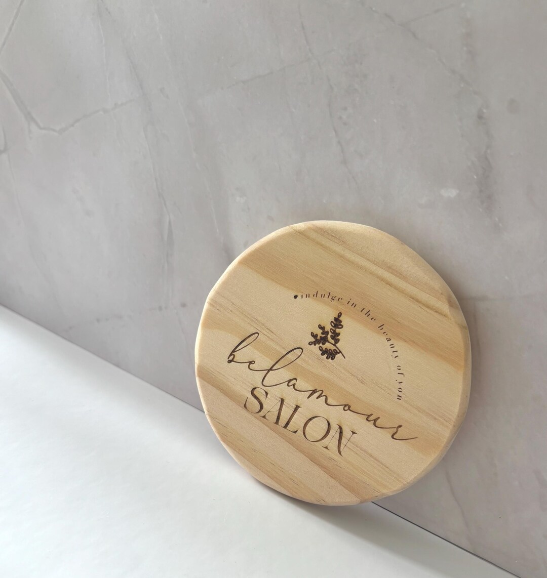 Personalized Engraved Custom Coasters / Set of 4 Round Wooden Coasters ...