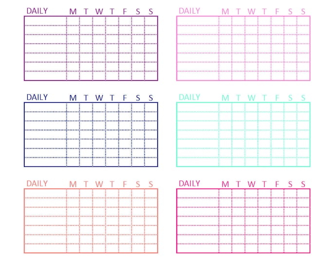 Colorful Blank HABIT TRACKER Functional Planner Printable - Etsy