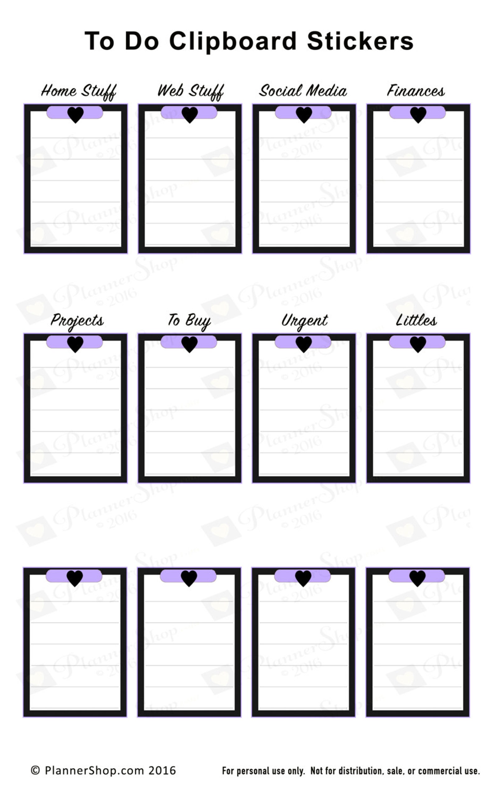 Purple HAPPY PLANNER Stickers | to Do Planner Printable |to Do ...