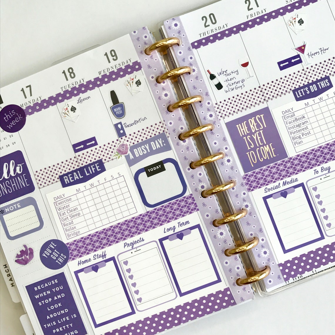 Classic Double Purple HAPPY PLANNER Stickers to Do Planner - Etsy