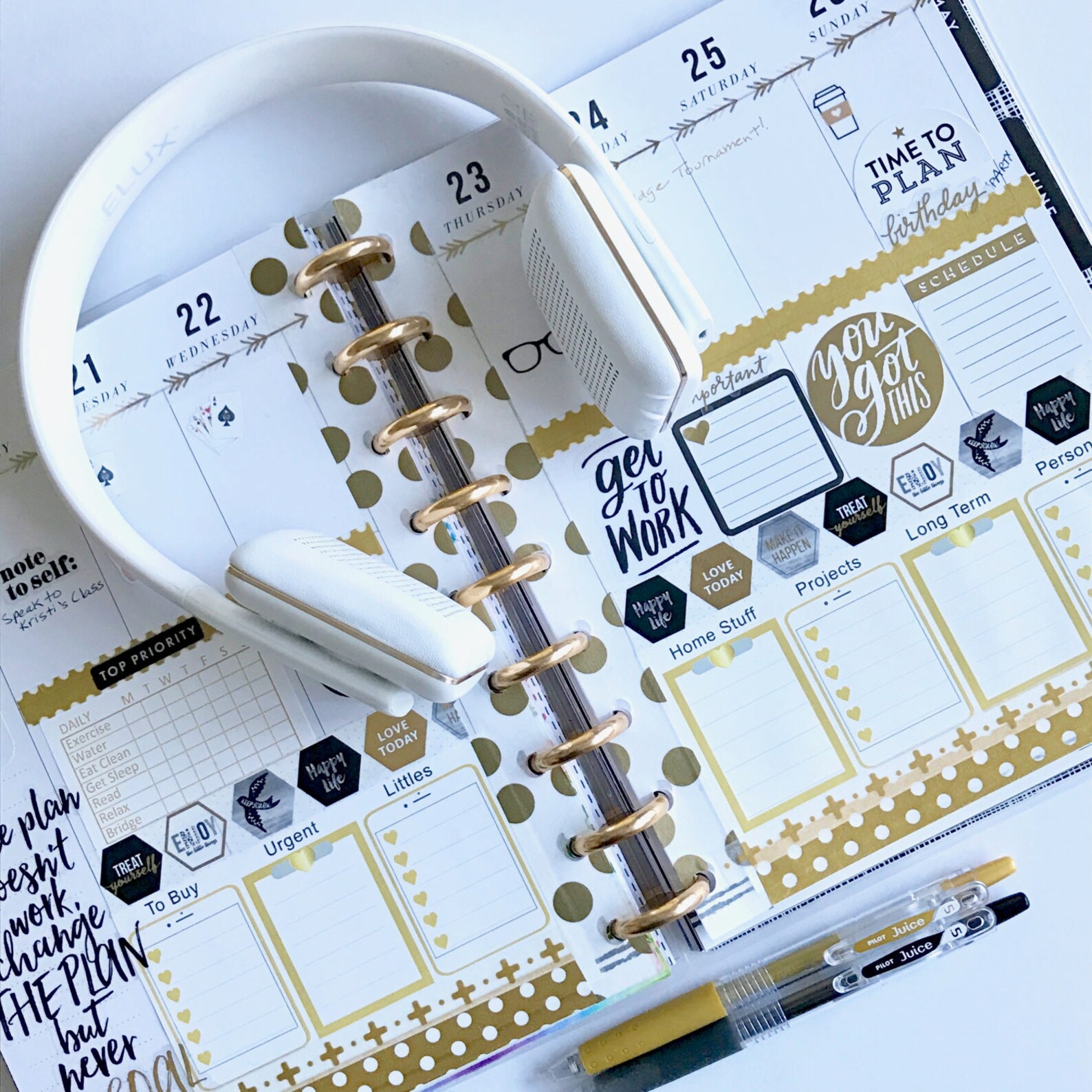 New Gold Heart iPad Clipboard to Do PLANNER Stickers | Planner ...