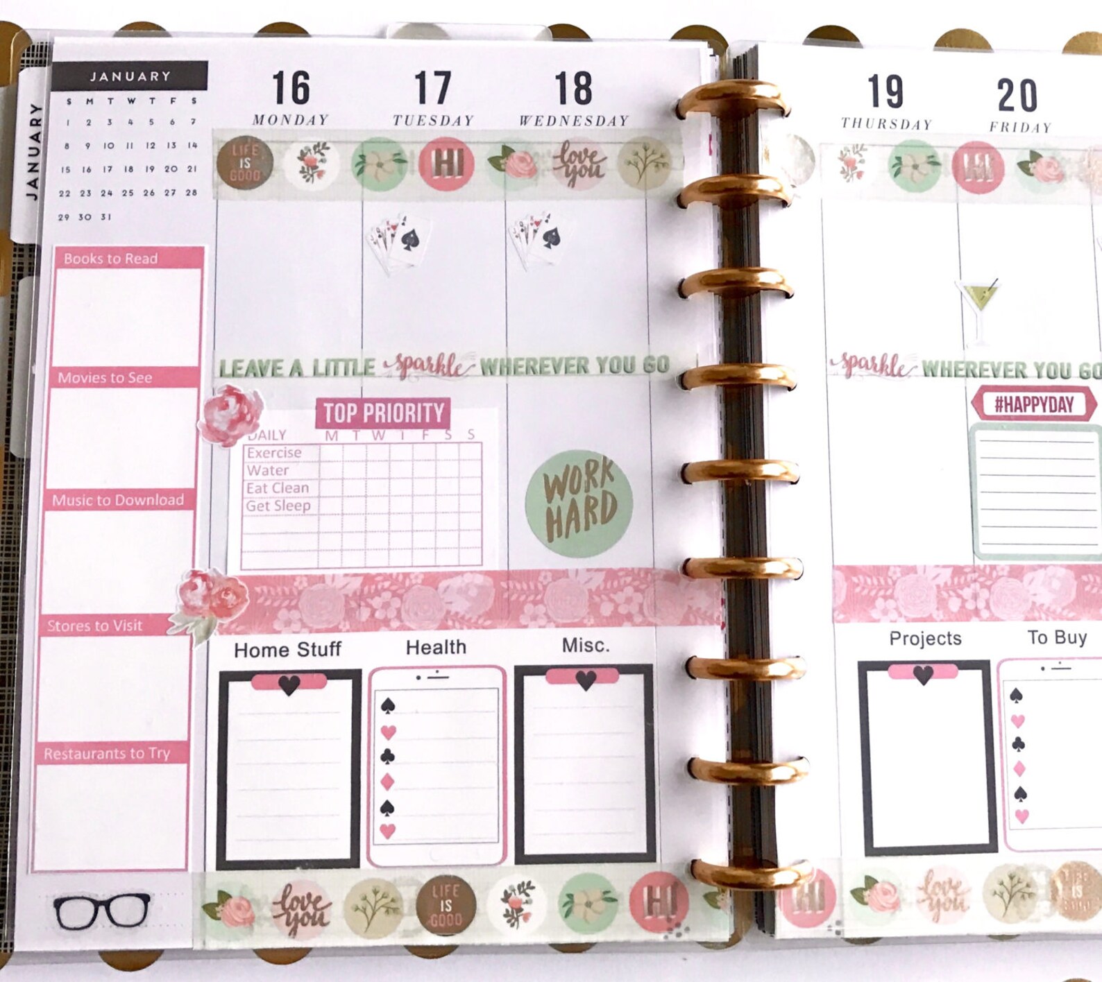 SIDEBAR STICKER | Functional Printable Sticker | Happy Planner - Bold ...