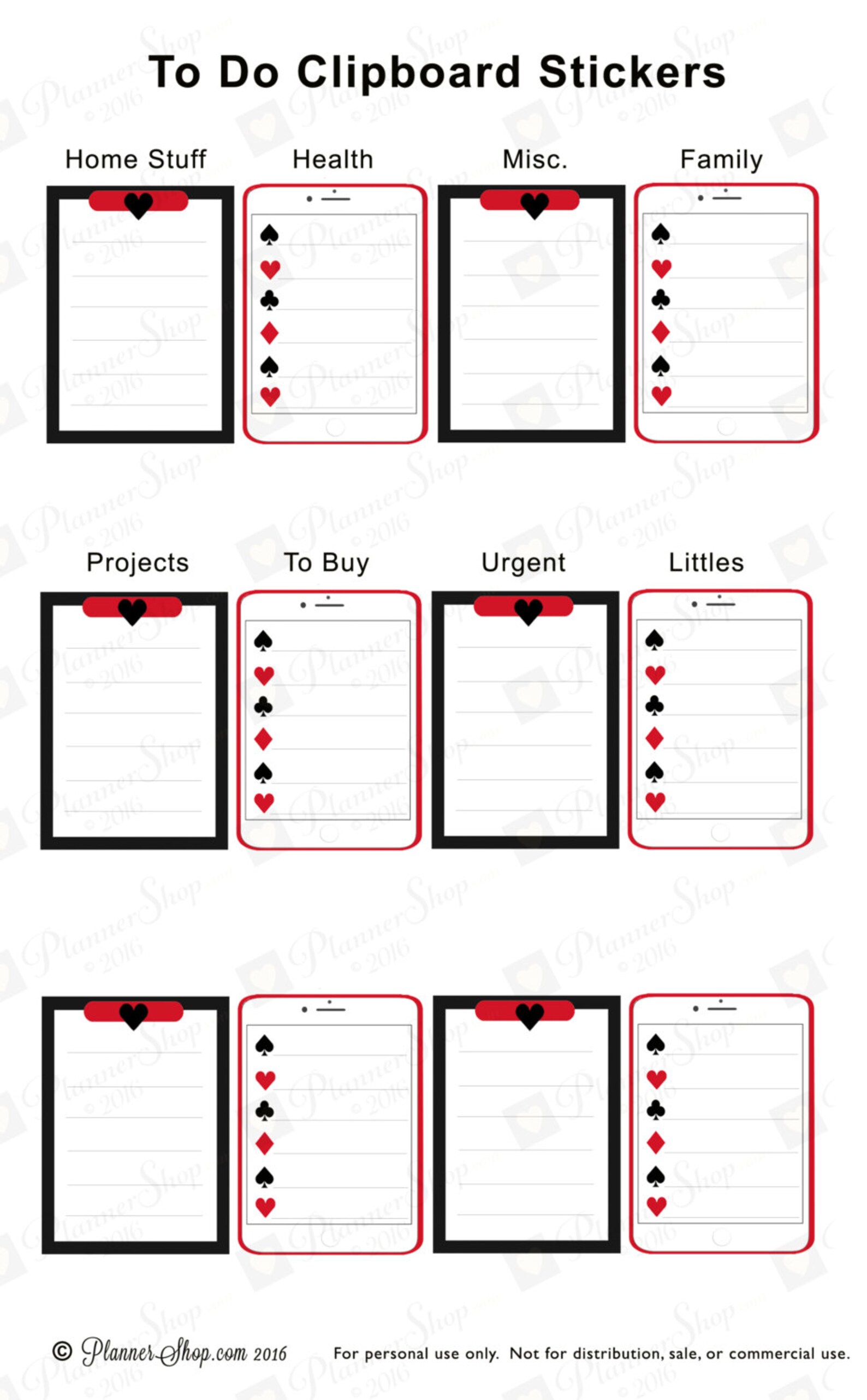Red iPad Clipboard to Do PLANNER Stickers | Planner Printable |to Do ...
