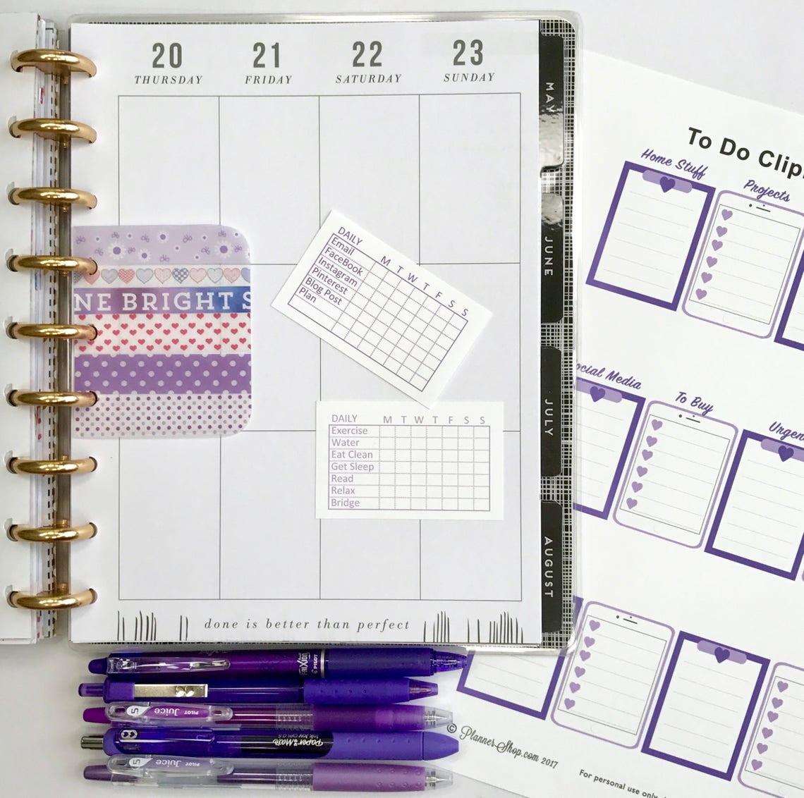 Classic Double Purple HAPPY PLANNER Stickers To Do Planner | Etsy