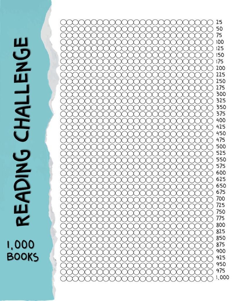 Reading Tracker - 100 Books or 1000 Books - Coloring Page - New Years ...