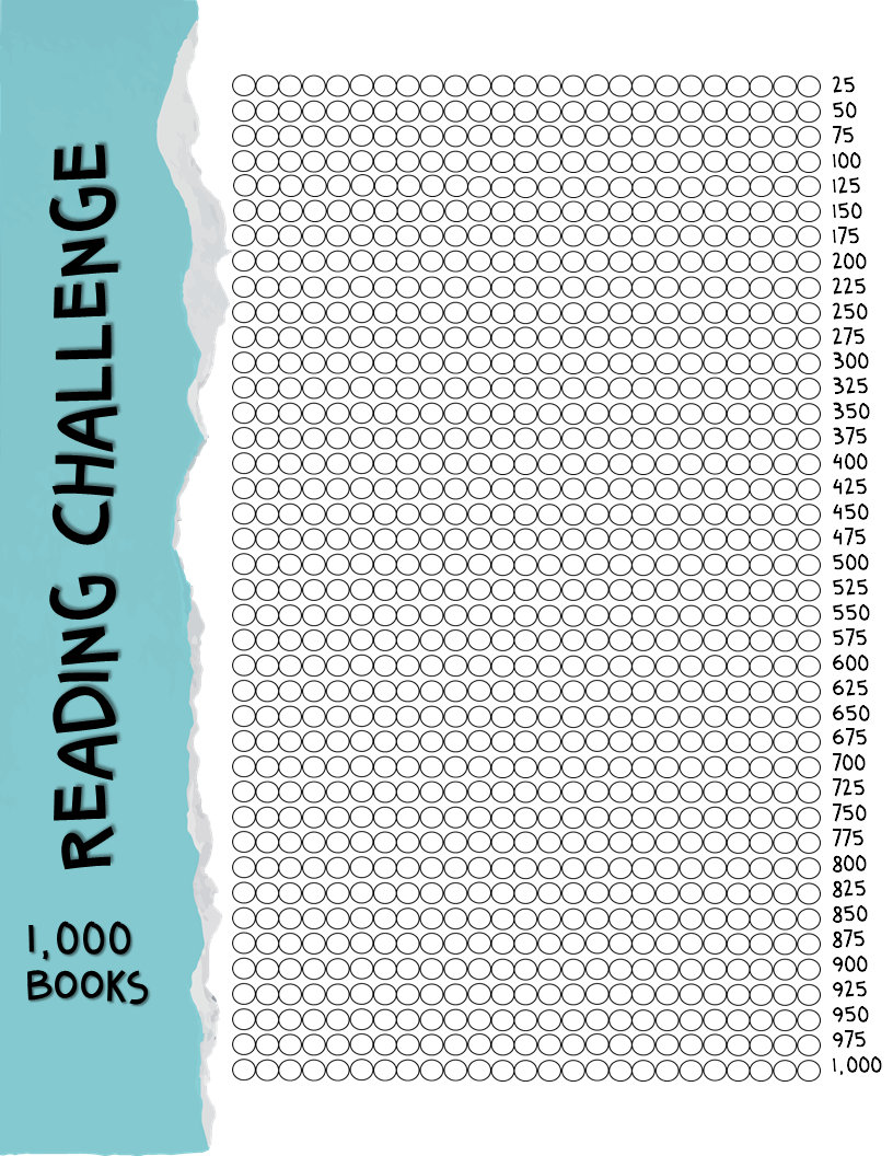 Reading Tracker - 100 Books or 1000 Books - Coloring Page - New Years ...