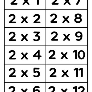 Multiplication Flashcards 0-12 Printable - Etsy