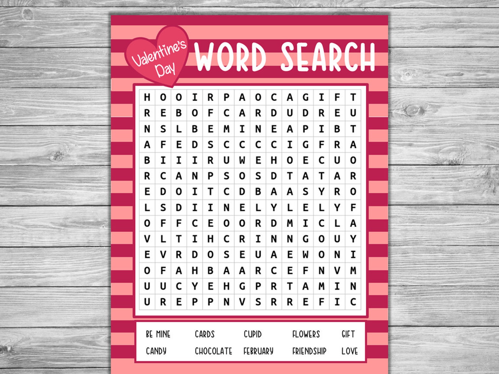 Valentine's Day Word Search Printable - PDF - Elementary - Middle ...