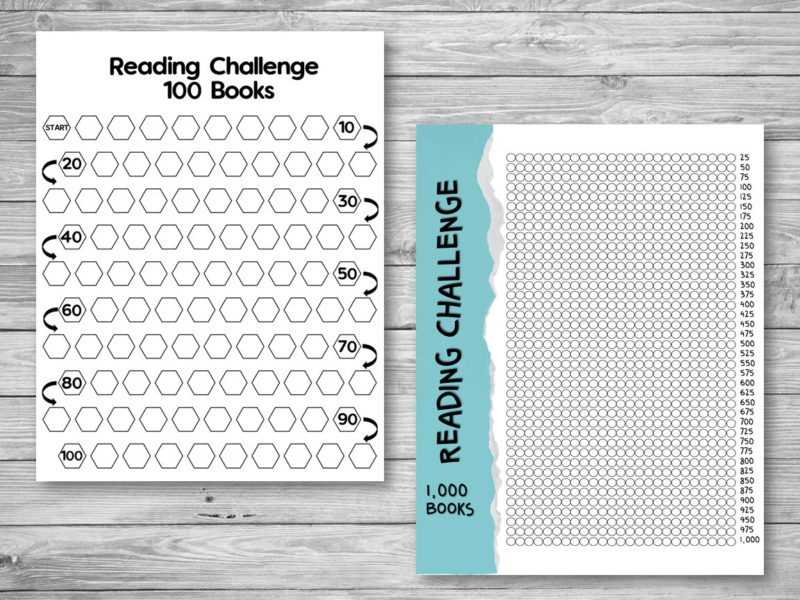 Reading Tracker - 100 Books or 1000 Books - Coloring Page - New Years ...