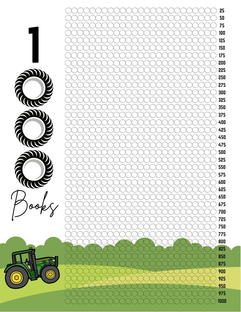 1000 Book Reading Tracker for Kids Printable - Before Kindergarten ...