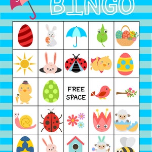 Spring Bingo for Kids - 20 Different Bingo Cards - Elementary Activity ...