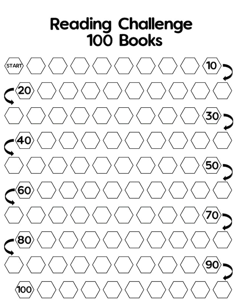 Reading Tracker - 100 Books or 1000 Books - Coloring Page - New Years ...