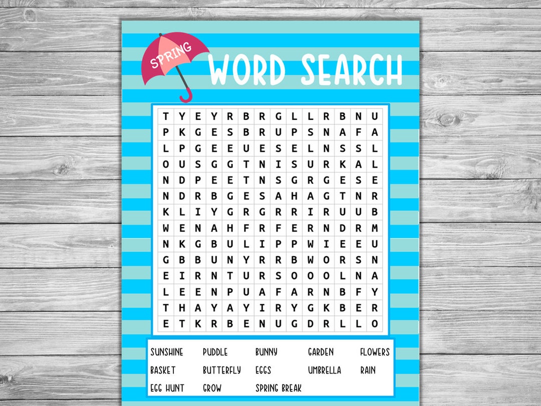 Spring Word Search - Printable PDF - Elementary - Middle School ...