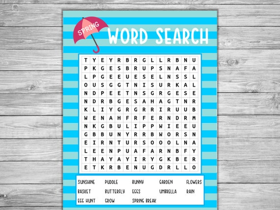 Spring Word Search Printable PDF Elementary Middle | Etsy
