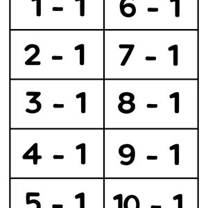 Subtraction Flashcards 0-10 - Printable - Instant Download - Elementary ...