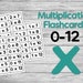 Multiplication Flashcards 0-12 Printable - Etsy