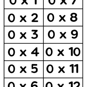 Multiplication Flashcards 0-12 Printable - Etsy