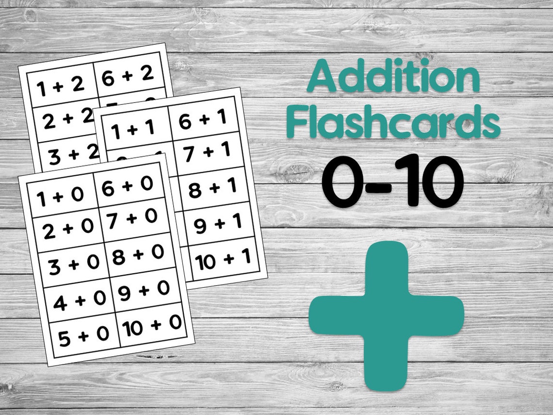 Addition Flashcards 0-10 Printable - Elementary - Math Practice - Etsy