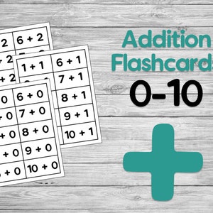 Addition Flashcards 0-10 Printable - Elementary - Math Practice - Etsy