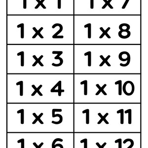 Multiplication Flashcards 0-12 Printable - Etsy