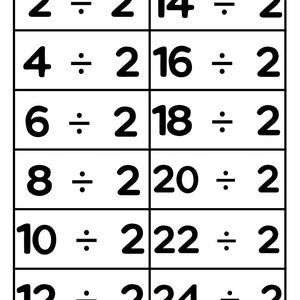 Division Flashcards 1-12 Printable - Elementary Flash Cards - Kids ...