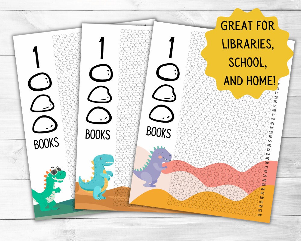 1000 Books Dinosaur Reading Trackers - Bundle - Library Program ...
