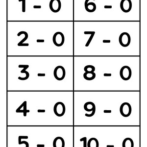 Subtraction Flashcards 0-10 - Printable - Instant Download - Elementary ...