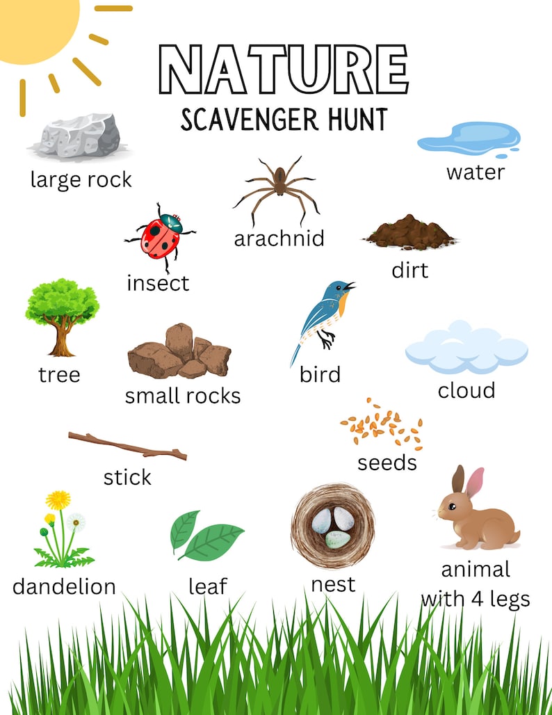 Printable Nature Scavenger Hunt for Kids - Preschool and Elementary ...