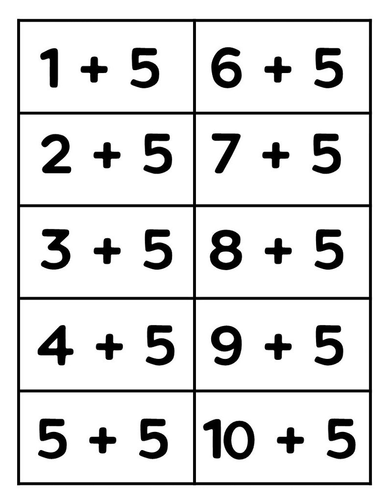 Addition Flashcards 0-10 Printable - Elementary - Math Practice - Etsy