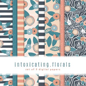 Intoxicating Florals Digital Paper Pack { Set of 9 } Digital ...