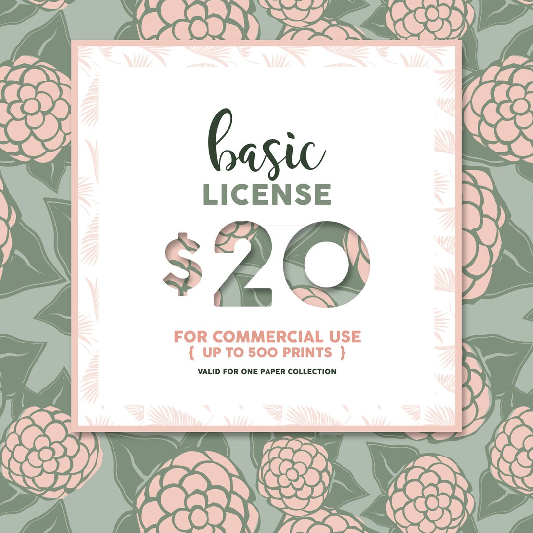 Basic License for Commercial Use Under 500 Uses/prints - Etsy