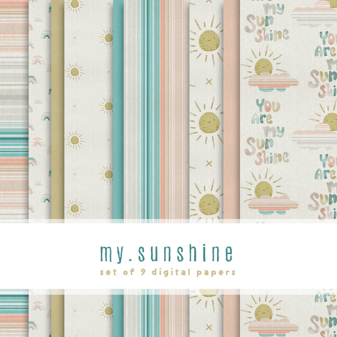 Sunshine Digital Paper Collection: Neutral Pinks, Ochre & Blues (set of ...