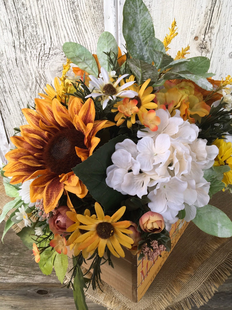 Flower Market Wood Crate Summer Through Autumn Floral - Etsy
